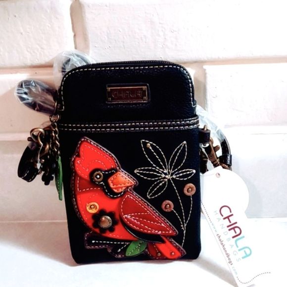 Chala | Bags | Cardinal Bird Faux Leather Convertible Pouch Purse ...